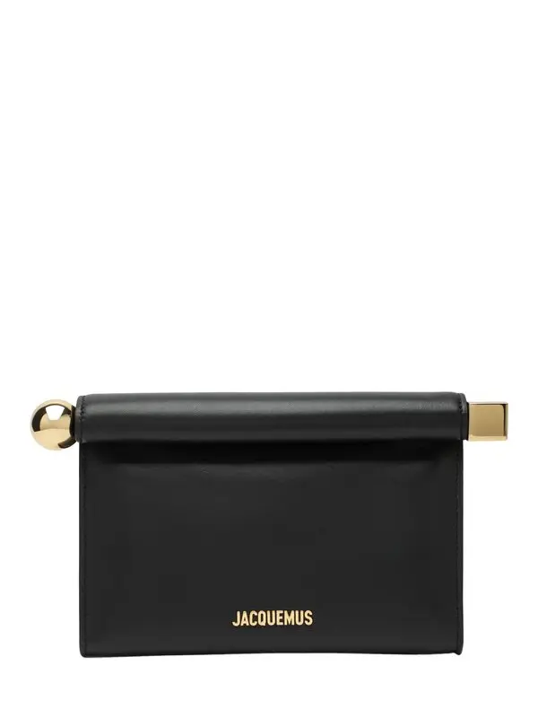 Jacquemus Rond Carré Leather Bag - Black