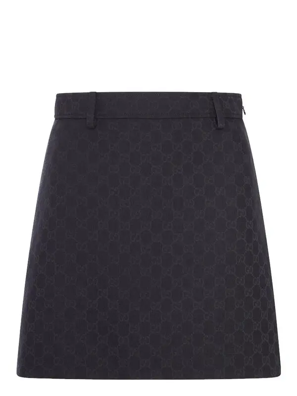 Gucci Gg Cotton-blend Miniskirt - Black