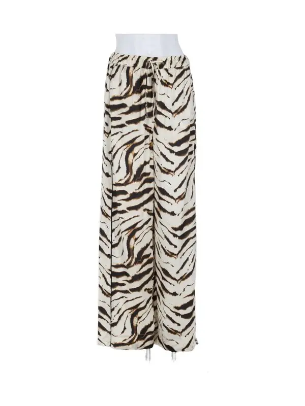 GANNI Printed Viscose Blend Pants - Cream