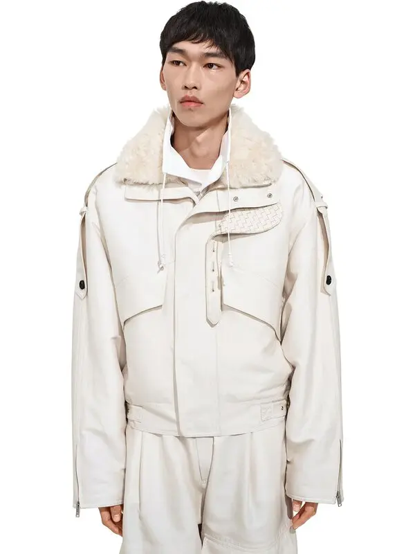 Bottega Veneta Cotton And Silk Padded Blouson - Parchment