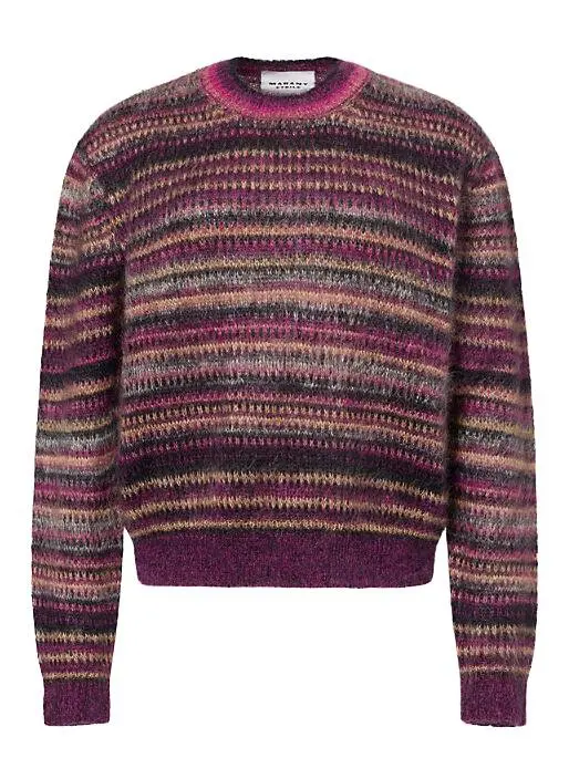Isabel Marant Étoile Striped Mohair-blend Jumper - Plum