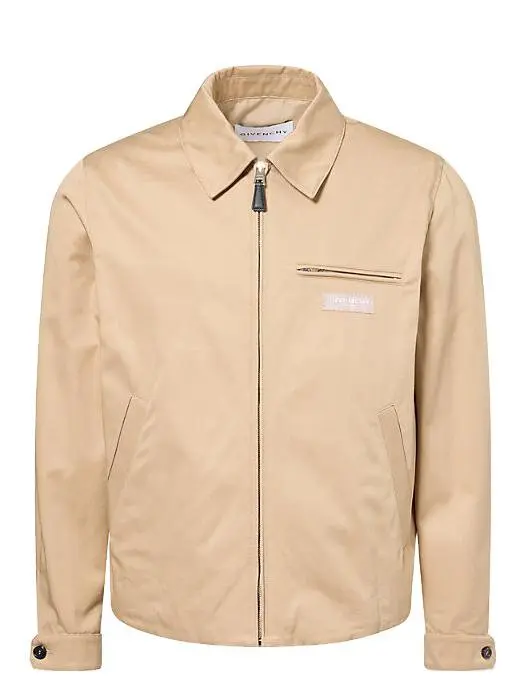 Givenchy Logo-embroidered Cotton Harrington Jacket - Beige