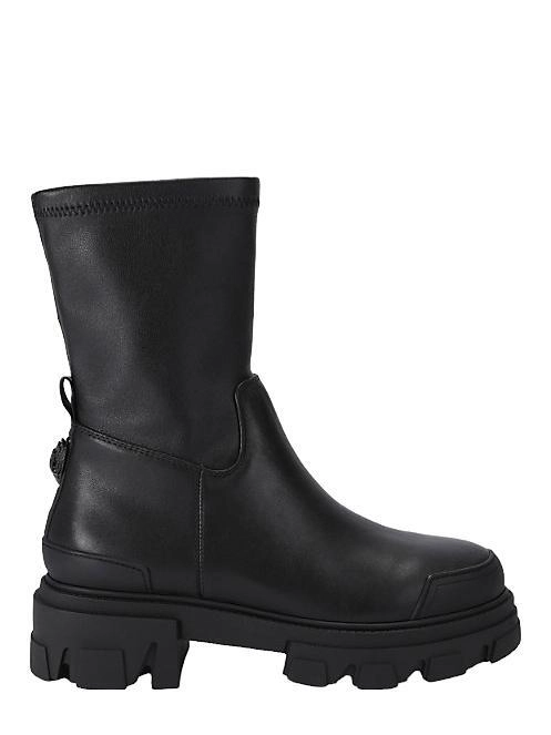 Kurt Geiger Stomp Sock Leather Ankle Boots - Black