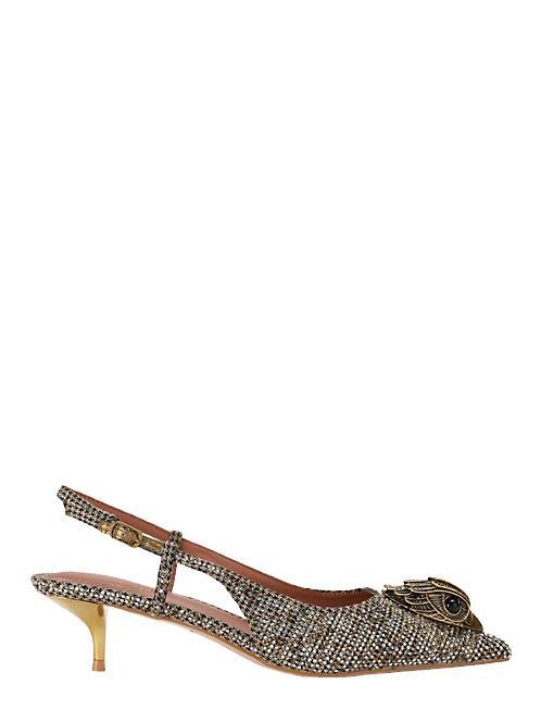 Kurt Geiger Belsize 40 Woven Heeled Slingbacks - Beige Comb