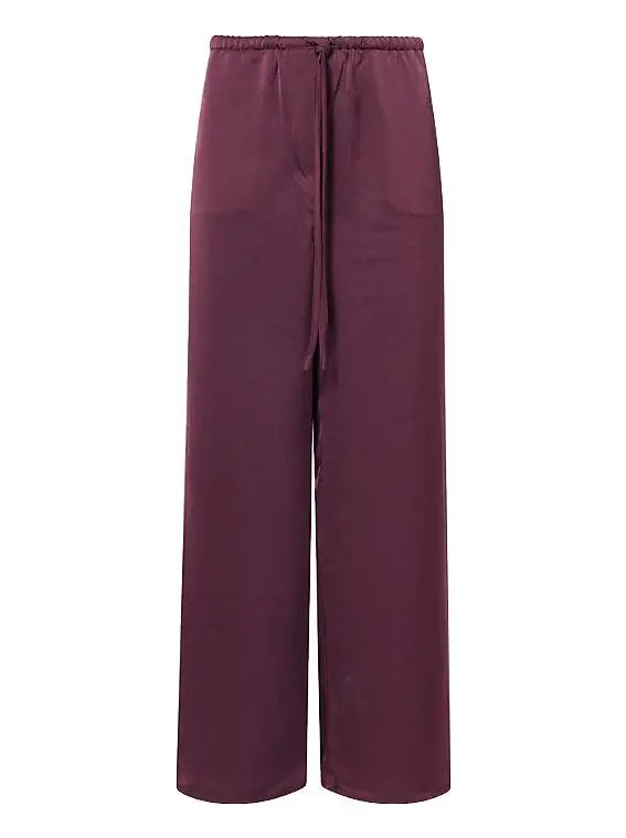 PRETTY LAVISH Breya Wide-leg Satin Trousers - Fig