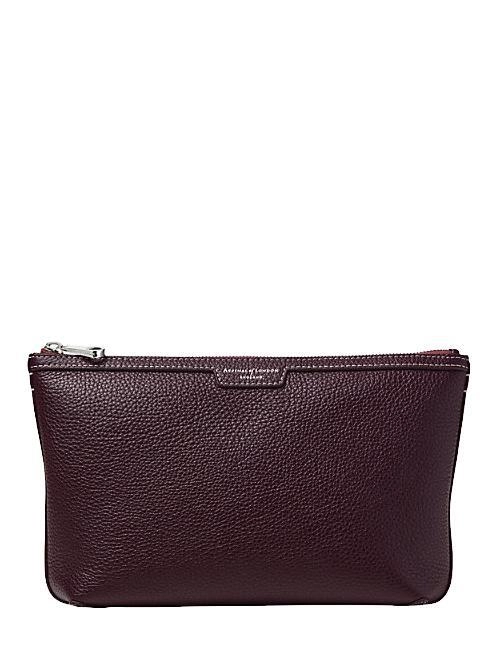 ASPINAL OF LONDON Hudson Large Leather Pouch - Wine
