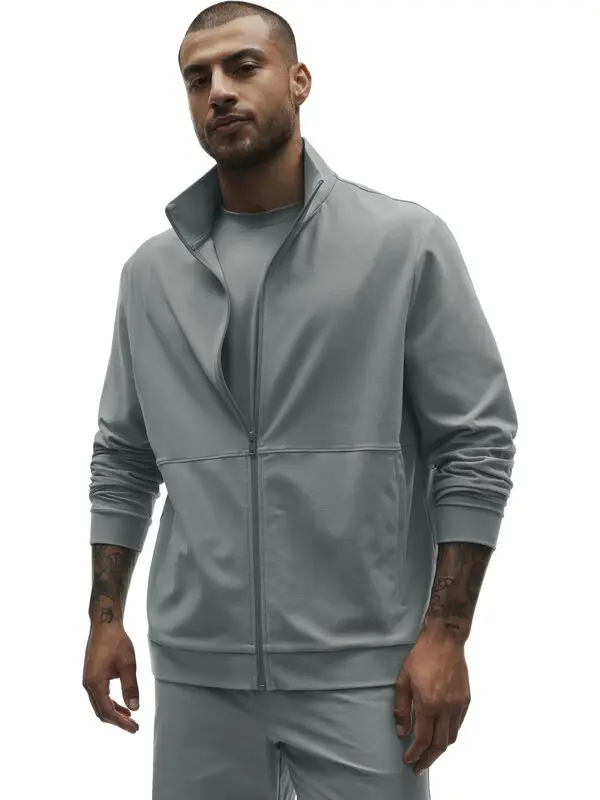 Alo Yoga Conquer Max Mock-neck Full-zip Jacket - Monument