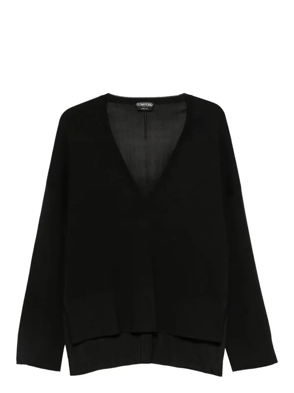 TOM FORD V-neck Cashmere And Silk Pullover - Black