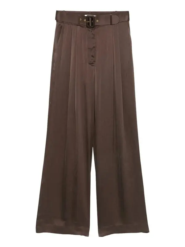 Zimmermann Silk Pants With Belt - Brown
