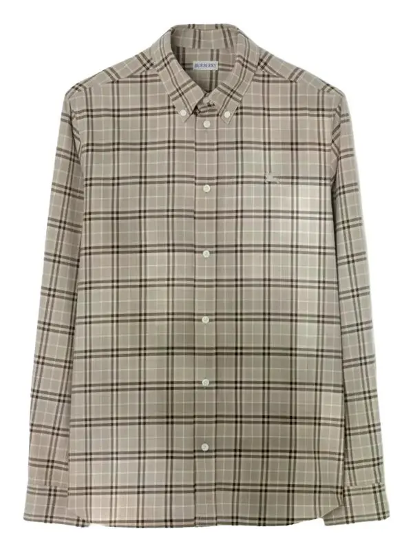 Burberry Relaxed Fit Check Cotton Shirt - Neutrals