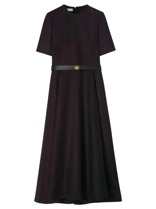Burberry Wool Midi Dress - Brown