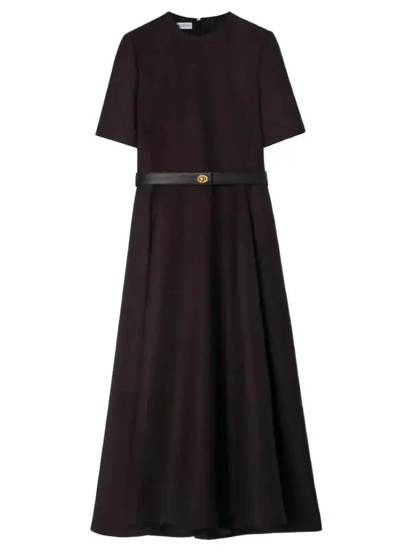 Burberry Wool Midi Dress - Brown