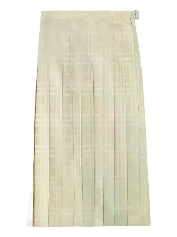 Burberry Pleated Midi Skirt - Neutrals