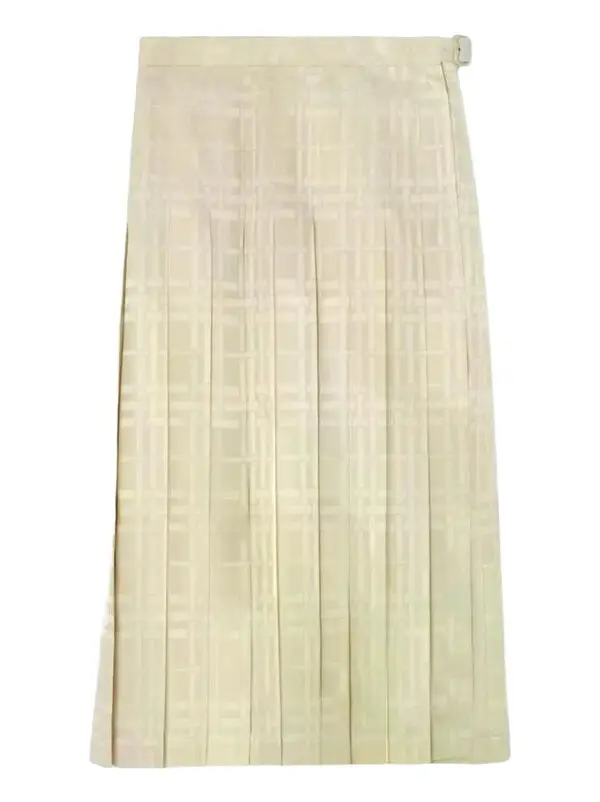 Burberry Pleated Midi Skirt - Cream