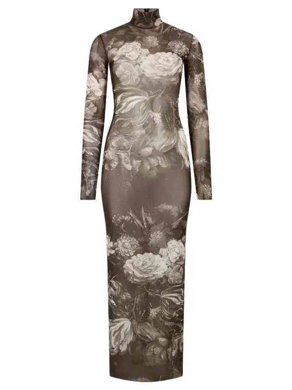 Roberto Cavalli Floral-print Maxi Dress - Brown