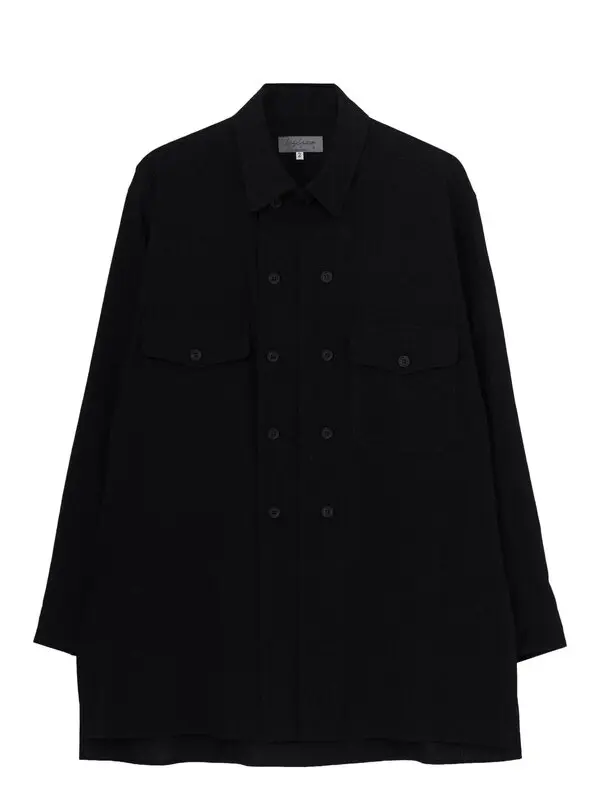 YOHJI YAMAMOTO POUR HOMME Double Front Military Blouse - Black