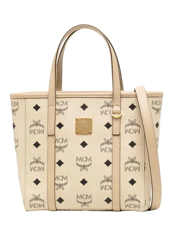 Mcm Toni Vi Mini Shopper - Cream