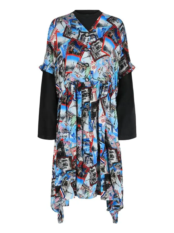 Balenciaga Layered T-shirt Dress - Multicolor