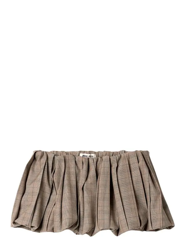 Miu Miu Principe Di Galles Gonna - Brown