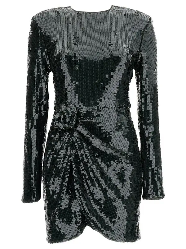 ROTATE BY BIRGER CHRISTENSEN Long-sleeve Sequin Mini Dress - Green