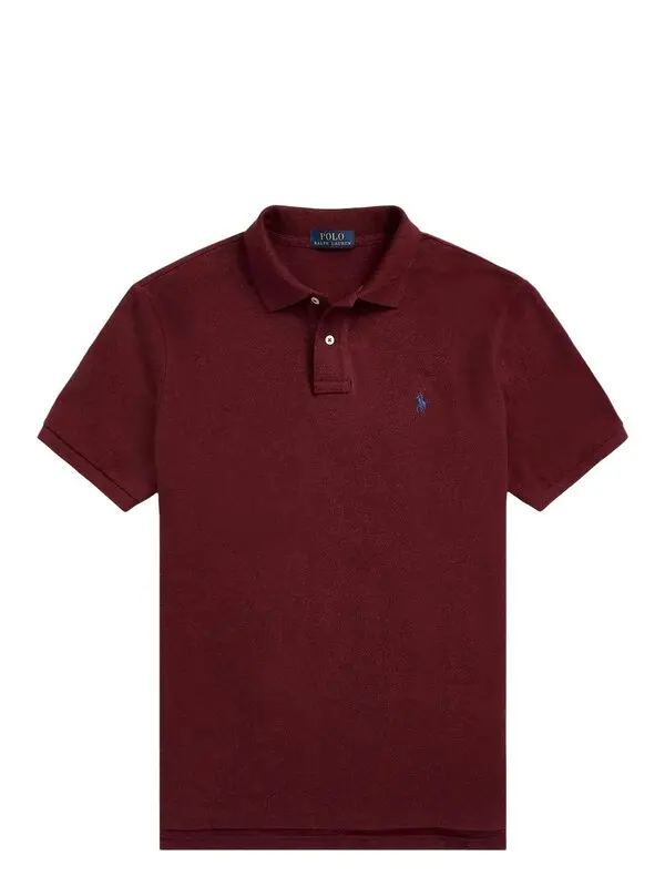 Polo Ralph Lauren Mesh Custom Slim Polo 'spring Wine Heather - Red