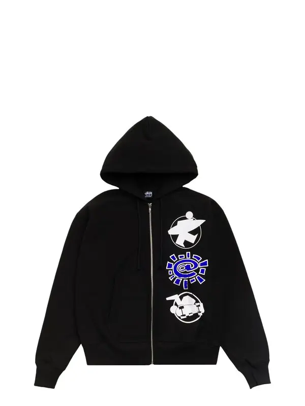 StÜssy X Always Stack Zip Hoodie - Black