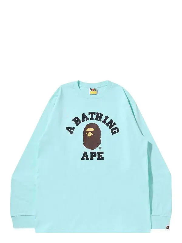 A BATHING APE College Long-sleeve Tee - Blue