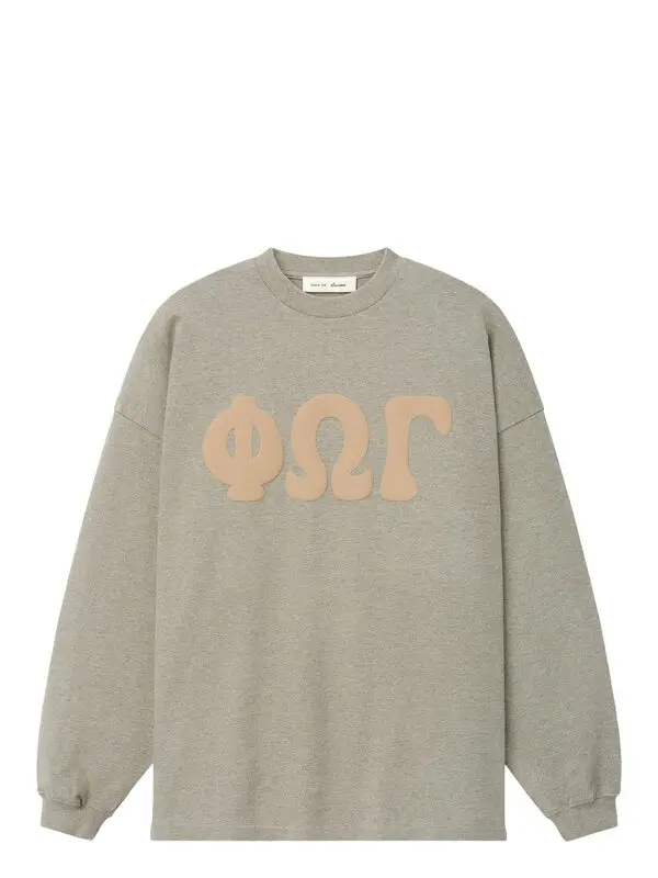 Fear Of God Heavy Jersey Merch Long Sleeve Tee 'washed Seal Heather - Grey