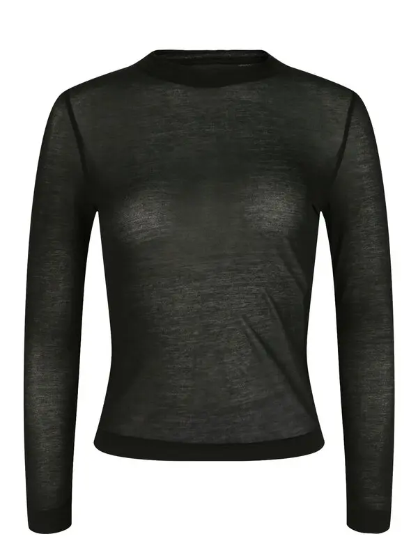 Balenciaga Sheer Fitted Top - Black