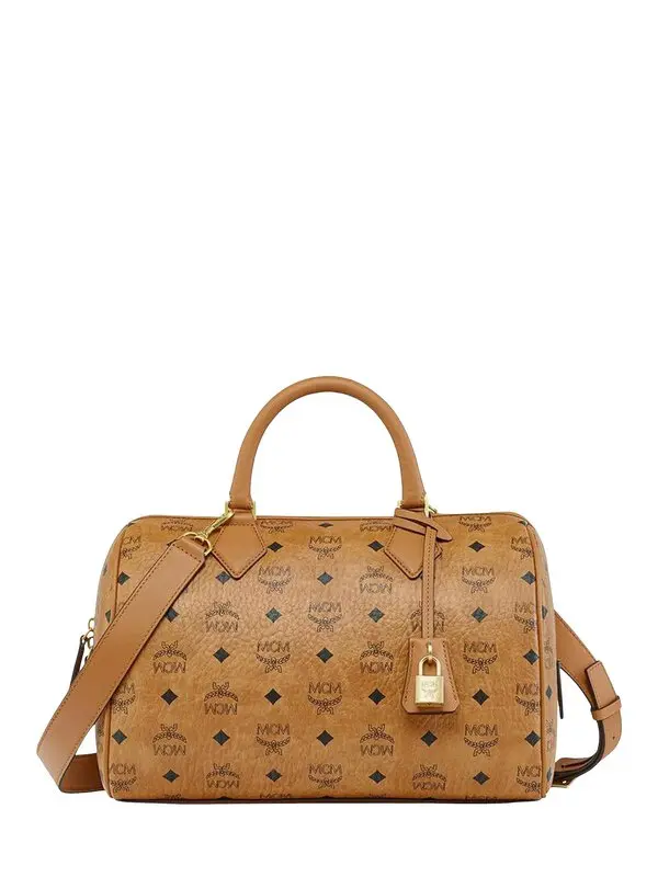 Mcm Ella Vi Mini Boston Bag - Tan