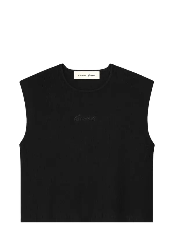 Fear Of God Signature Rib Knit Cropped Top - Black