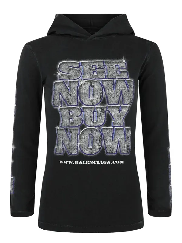 Balenciaga See Now Buy Now Graphic T-shirt - Black