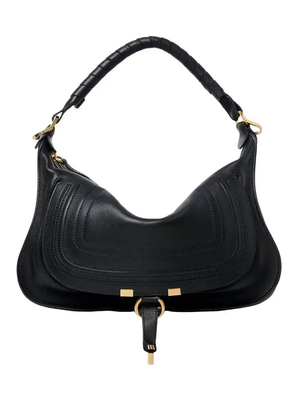 Chloé Marcie Leather Shoulder Bag - Black