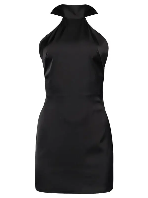 FOREVER YOUNG THE LABEL Sylvie Mini Satin Dress - Black
