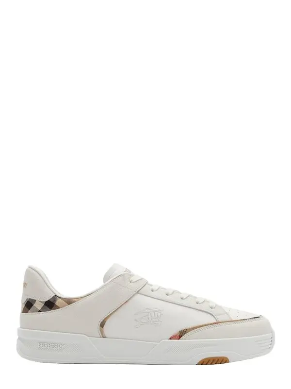 Burberry Leather And Nylon Harrow Sneakers - White/archive Beige