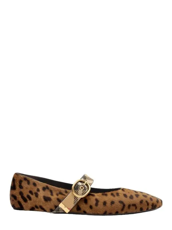 Burberry Leopard Print Robin Ballerinas - Leopard/black