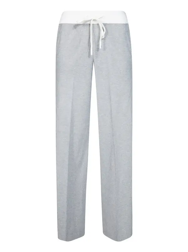 Elisabetta Franchi Knit Tricot Trousers With Insert Belt Detail - Grigio