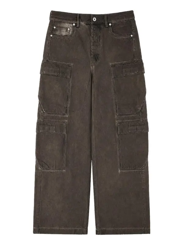 Rick Owens Cotton Denim Cargo Jeans - Brown