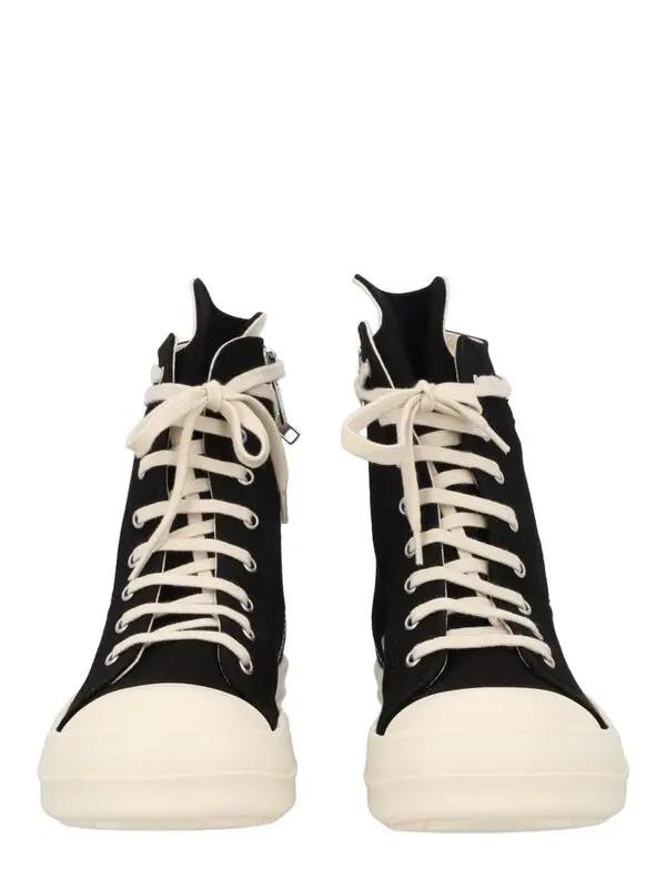 Rick Owens High-top Canvas Sneakers - Black