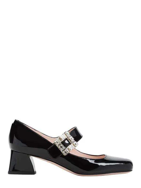 ROGER VIVIER Crystal-embellished Leather Pumps - Black
