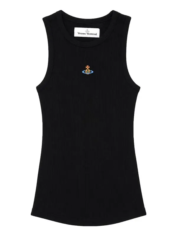 VIVIENNE WESTWOOD Ribbed Sleeveless Tank Top - Black