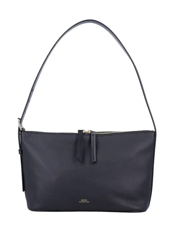 A.p.c. Grained Leather Shoulder Bag - Nero