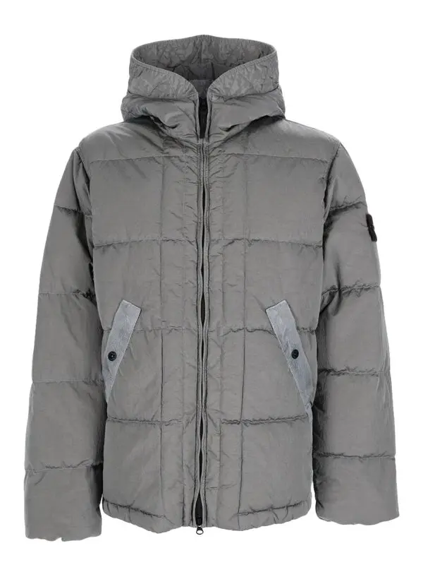 Stone Island Hooded Puffer Jacket - Grey