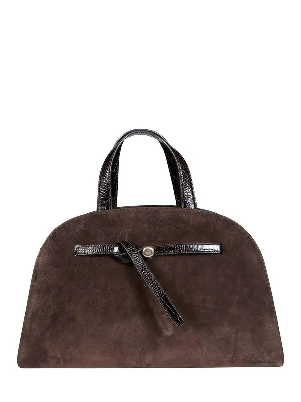 Tory Burch Romy Suede Satchel - Marrone