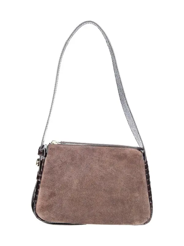 Tory Burch Romy Suede Shoulder Handbag - Marrone