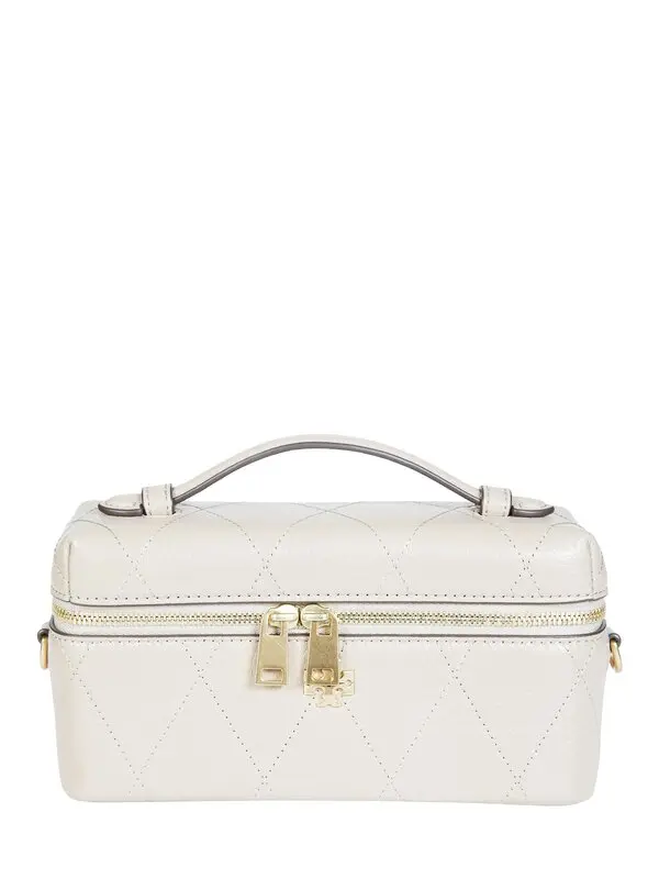 Tory Burch Quilted East-west Vanity Case Mini Bag - Beige