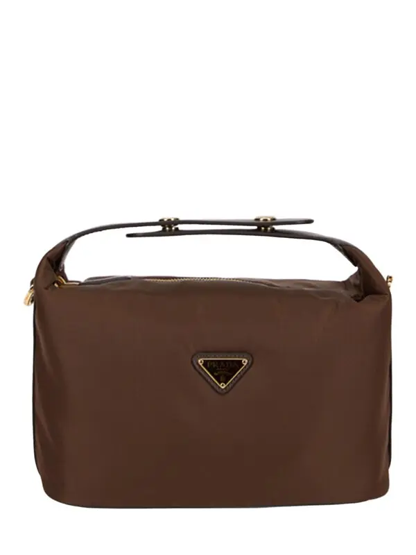 Prada Re-nylon Handbag With Adjustable Shoulder Strap - Brown
