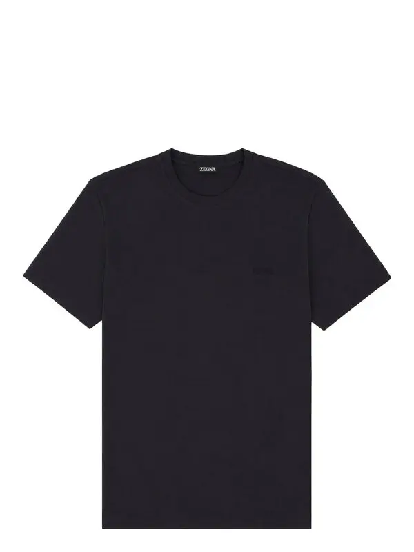 Zegna Logo Cotton T-shirt - Blue