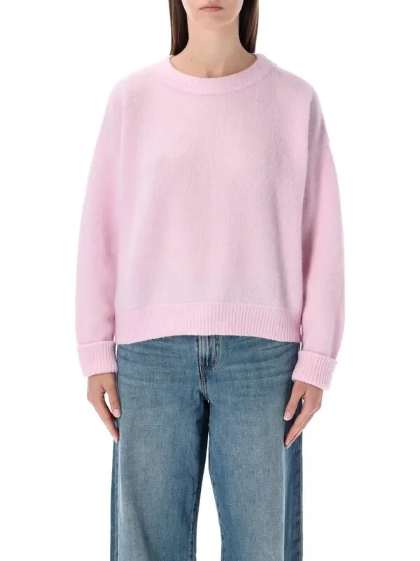 American Vintage Alpaca Wool Blend Crewneck Sweater - Rosa