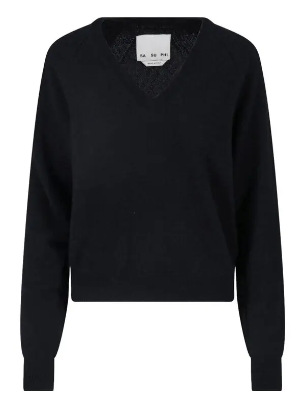 SA SU PHI Crewneck Sweater - Black